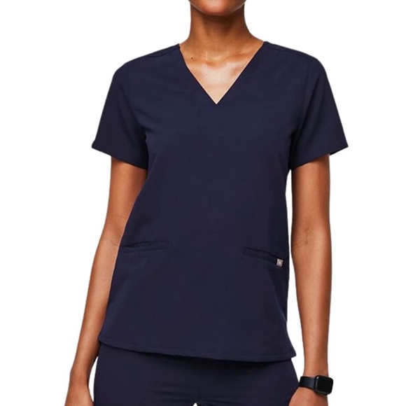 Figs | Tops | Figs Navy Casma Top Medium Llumc Logo | Poshmark